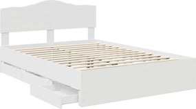 Rám postele se zásuvkou Bílá 160 x 200 cm Inženýrské dřevo 3412984