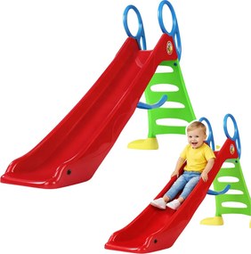 Dorex Velká zahradní skluzavka pro děti s žebříkem, červená, 200 cm, 2285