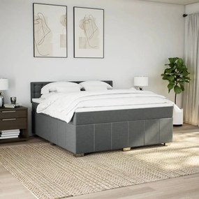 Box spring postel s matrací tmavě šedá 180x200 cm textil 3287162
