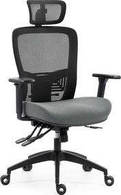 Ergonomická kancelářská židle MERTON - šedá síťovina