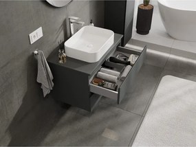 Mexen Orio, koupelnová skříňka 80 cm s horní částí, 2 zásuvky, grafitová matná, 91A10-08047-2-BFFC66