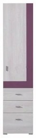 Úzká skříň Delbert 4 - fialová nebo popelová barva