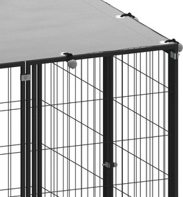 vidaXL Psí kotec 25,41 m² ocel [3082235] Barva: Černá