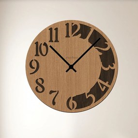 dřevo života Nástěnné hodiny CLOCK Zvolte barvu dekoru: Horský dub-Wenge, Velikost hodin: 35x35, Barva ručiček: Černé