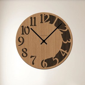 dřevo života Nástěnné hodiny CLOCK Zvolte barvu dekoru: Horský dub-Wenge, Zvolte velikost hodin (cm): 40x40, Barva ručiček: Černé