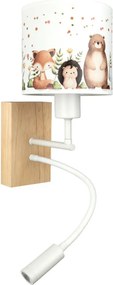 Brilagi - LED Flex. lampa BOBO WOOD 1xE27/25W/230V + LED/3W dub/bílá/zvířátka