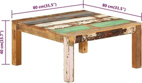 Konferenční stolek 80 x 80 x 40 cm masivní recyklované dřevo 338030