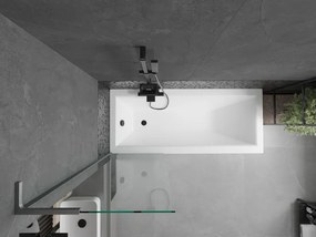 Mexen Next, vanová zástěna 1-křídlová 60 x 150 cm, fixní křídlo, 6 mm čiré sklo, broušený grafit profil, 895-060-000-03-00-66
