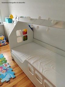 Dětská domečková postel KIDHOUSE se šuplíkem - sonoma - pravá - 160x80 cm