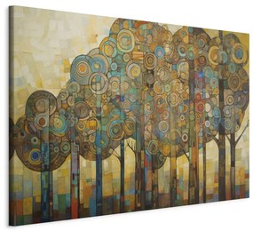 Obraz XXL Mozaikový les - abstrakce s motivem lesa generovaná umělou inteligencí