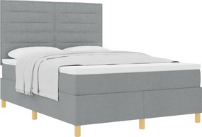 Postel s boxspringem s matrací Světle šedá 140 x 200 cm textil 3339546