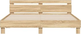 Rám postele s čelem dub sonoma 200 x 200 cm kompozitní dřevo 3207394