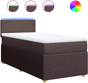 Box spring postel s matrací tmavě hnědá 90x200 cm textil 3289635