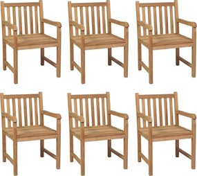 vidaXL Zahradní židle 6 ks podušky masivní teakové dřevo [3073050] Barva: Černá