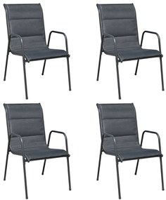 Stohovatelné zahradní židle Beyond - ocel a textilen - 2 ks | černé
