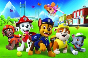Trefl Puzzle Paw Patrol/Tlapková patrola v trávě 33x22cm 60 dílků v krabici 21x14x4cm