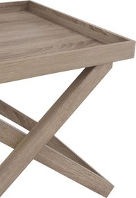 Hnědý dřevěný odkládací stolek s podnosem Butlertray - 52*52*46cm