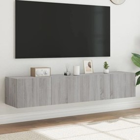 Nástěnné TV skříňky s LED 2 ks šedé sonoma 80 x 35 x 31 cm