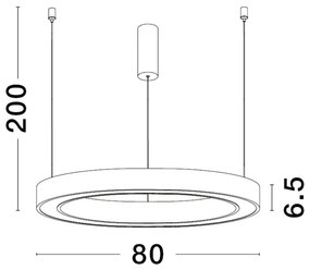 Černé kovové závěsné LED světlo Nova Luce Elowen II. 80 cm