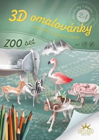 A4 omalovánky 3D skládačka ZOO set