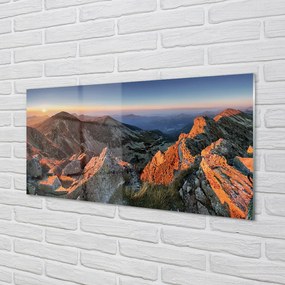 Skleněný panel Horské slunce 125x50 cm