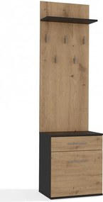 FALCO Předsíňová stěna Topaz antracit/dub artisan