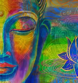 Malvis ® Abstraktní obraz barevný Buddha Velikost (šířka x výška): 60x60 cm
