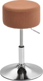 HOMCOM Barová židle Vysoká Kuchyňská Židle Nastavitelná Výška 52-66 cm Potahována Velvety 360° Otáčivá pro Jídelní Pult Toaletní Stolek Hnědá | Aosom