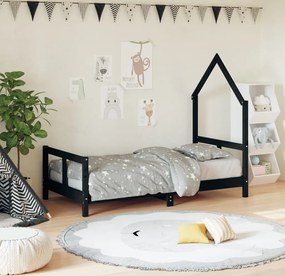 vidaXL Dětská postel 80 x 160 cm masivní borové dřevo [834558] Barva: Černá
