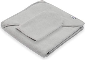 Dětská froté osuška s kapucí New Baby BASIC 80x80 šedá
