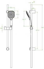 Laveo ZORITA NLZ_71A1 Sprchový set, chrom-černá - Laveo