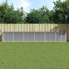 Klec pro kuřata se střechou světle šedá 603 x 98 x 90 cm ocel 3189056