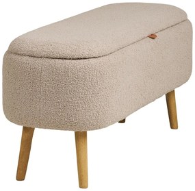 Béžová lavice z textilie bouclé Harlow – House Nordic