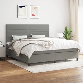 Box spring postel s matrací tmavě šedá 200x200 cm textil 3141882