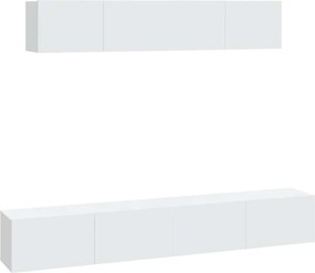 4dílný set TV skříněk bílý kompozitní dřevo 3114534