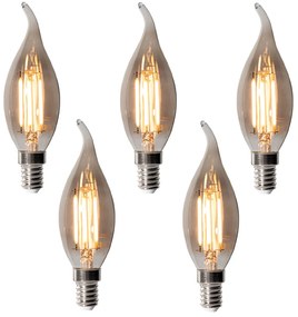 Sada 5 stmívatelných LED žárovek E14 BXS35 kouřových 4W 300 lm 2200K