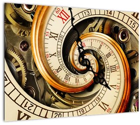Skleněný obraz hodin (70x50 cm)