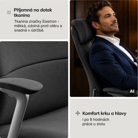 Křeslo kancelářské čalouněné ředitelské šedé: COMMAND