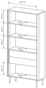 Obývací stěna LUMI | 454 cm | dub dunin/černá
