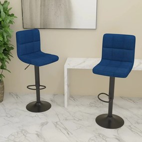 Barové židle 2 ks modré textil 334286