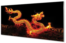 Obraz na skle Gold dragon 125x50 cm