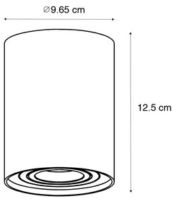 Moderní stropní bodové světlo tmavě bronzové naklápěcí a otočné - Rondoo Up