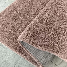 DY Růžový jednobarevný huňatý koberec Santo Rozměr: 80x150 cm