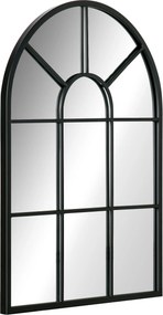 HOMCOM nástěnné zrcadlo okenní zrcadlo 70 x 50 cm dekorativní s kovovým rámem, závěsné zrcadlo do obývacího pokoje ložnice v černé barvě | Aosom.de