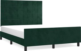 Rám postele bez matrace tmavě zelená 140 x 190 cm samet 3125754