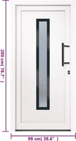 vidaXL Vchodové dveře 98 x 200 cm PVC [3157080] Barva: antracitová