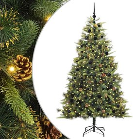 Umělý sklopný vánoční stromeček s kužely Zelená 210 cm 3395099