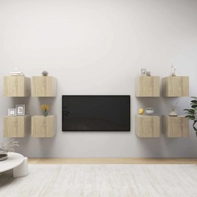 Nástěnné TV skříňky 8 ks dub sonoma 30,5 x 30 x 30 cm 3079054