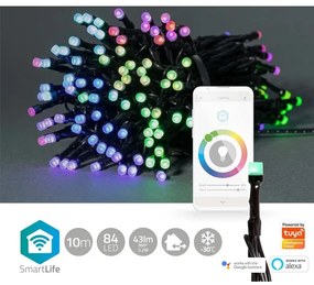 Nedis WIFILX01C84 - LED RGB Venkovní řetěz 84xLED/8 funkcí 13m IP65 Wi-Fi Tuya