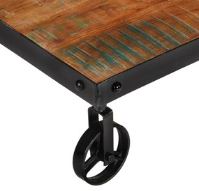 Konferenční stolek s kolečky 100 x 60 x 26 cm recyklované dřevo - Default Title